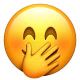 🤭 Ansigt med hånd over munden emoji