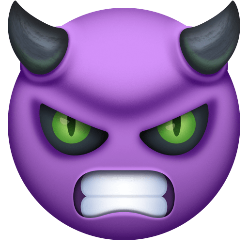👿 Emoji Zagniewana twarz z rogami