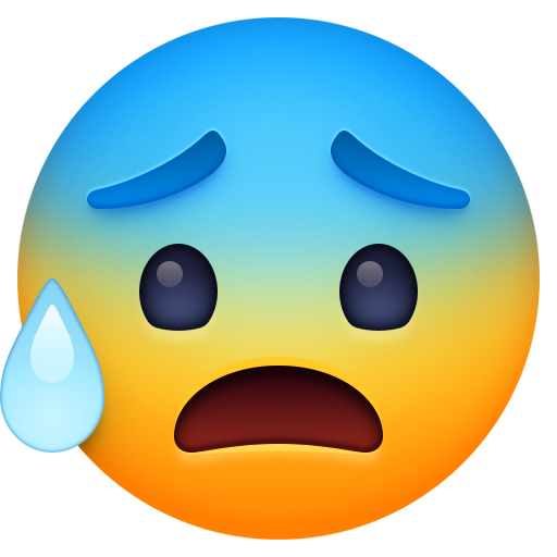 Anxious Face with Sweat Emoji 😰