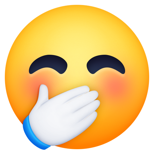 🤭 Ansigt med hånd over munden emoji