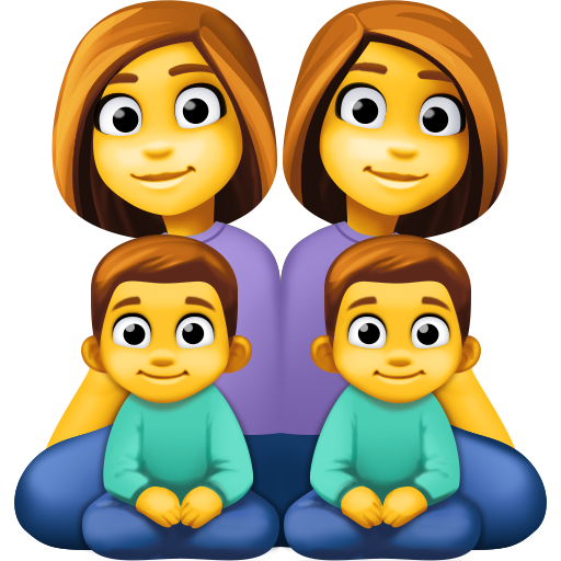 👩‍👩‍👦‍👦 Família: Mulher, Mulher, Menino, Menino emoji