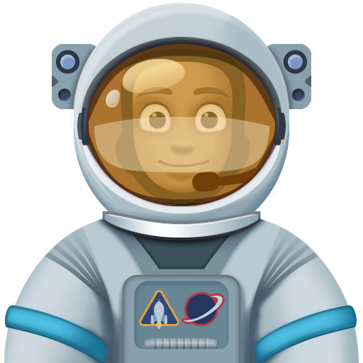 👨🏿‍🚀 Астронавт: темний тон шкіри емодзі