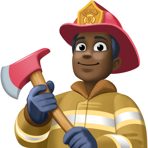 👨🏿‍🚒 Man Firefighter: Dark Skin Tone Emoji