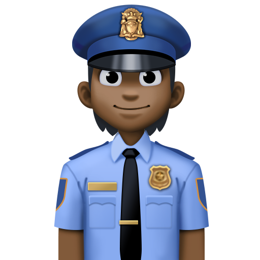👮🏿 Police Officer: Dark Skin Tone Emoji