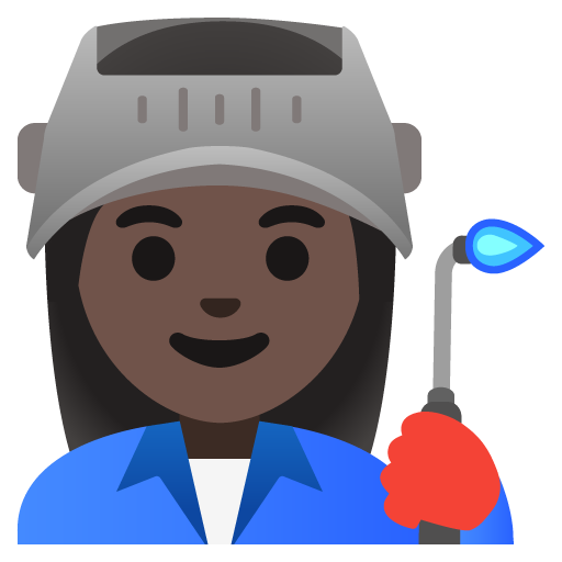 👩🏿‍🏭 Woman Factory Worker: Dark Skin Tone Emoji
