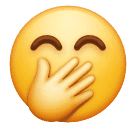 🤭 Ansigt med hånd over munden emoji