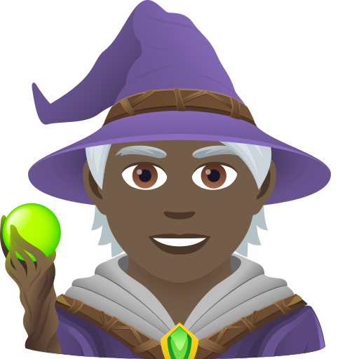 🧙🏿 Mage: Dark Skin Tone Emoji