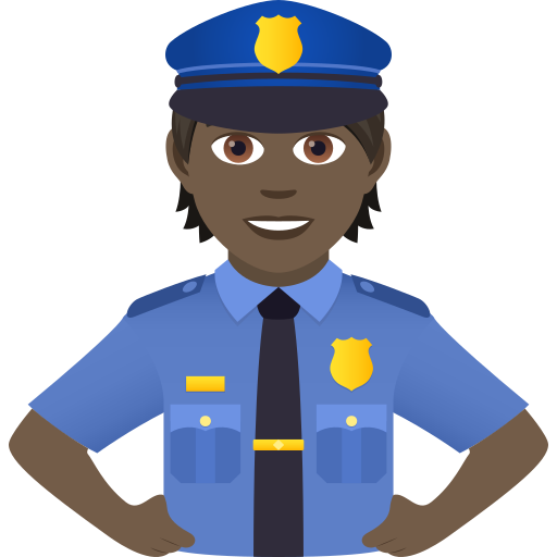 👮🏿 Police Officer: Dark Skin Tone Emoji