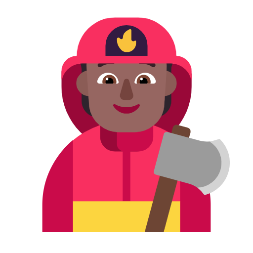 🧑🏾‍🚒 Itfaiyeci: orta koyu cilt tonu emoji