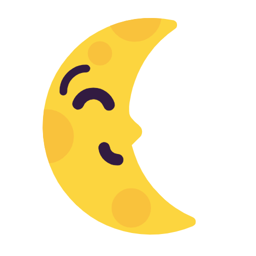 🌜 Emoji Ostatnia kwadra księżyca z twarzą