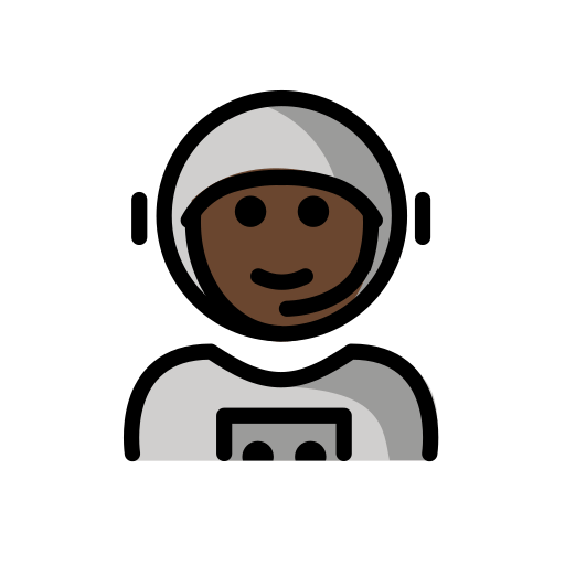 👨🏿‍🚀 Astronauta Homem: Pele Escura emoji
