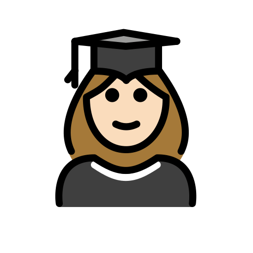 👩🏻‍🎓 Estudiante Mujer: Tono De Piel Claro emoji