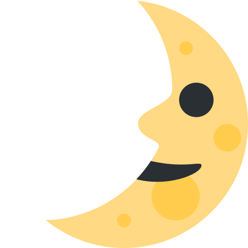 🌛 First Quarter Moon Face Emoji